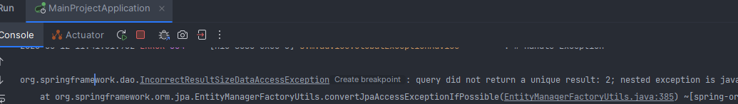 IncorrectResultSizeDataAccessException : query did not return a unique result: 2; 에러