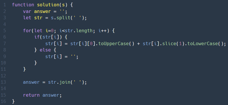 Lv.2 JadenCase 문자열 만들기