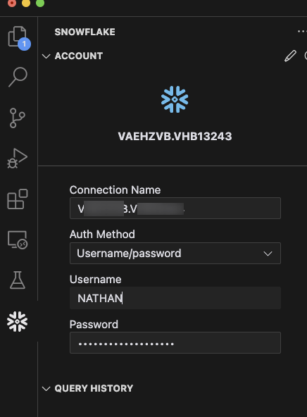 [connection] Cursor(vscode) X snowflake
