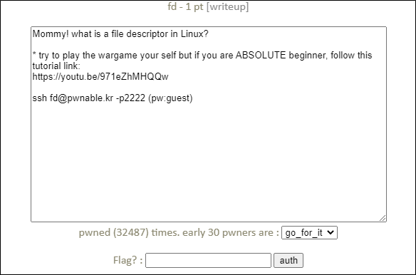 [Pwnable.kr] fd