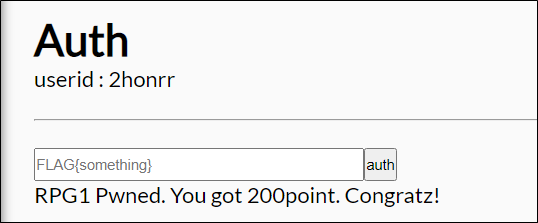 [Webhacking.kr] RPG1