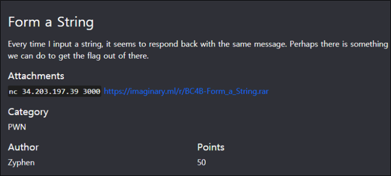 [2021-ImaginaryCTF-round9] Form a String