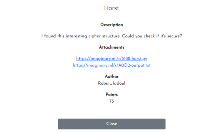 [2021-ImaginaryCTF-round10] Horst