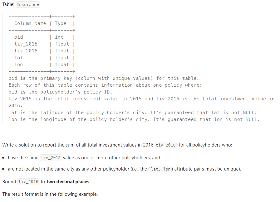 [SQL#118]585. Investments in 2016