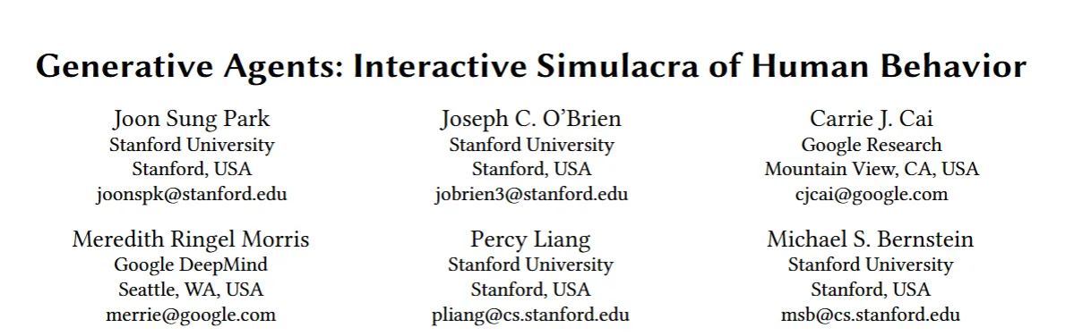 [논문리뷰] Generative Agents : Interactive Simulacra of Human Behavior