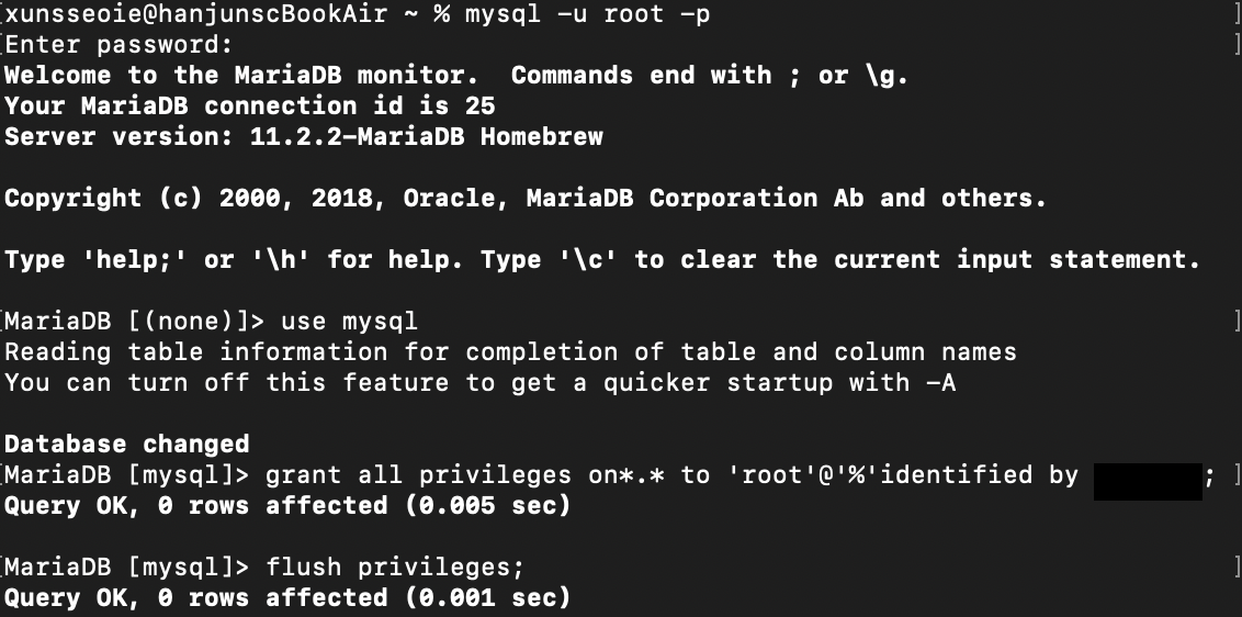 [Spring] MariaDB와 mysql-workbench in mac