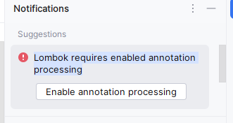 Intellij [Lombok requires enabled annotation processing] 해결법