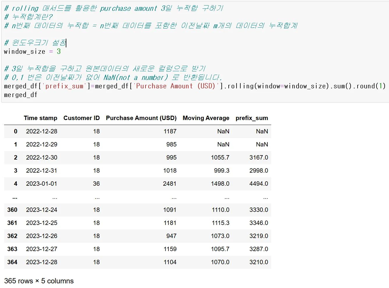 Python의 Window Function (Shift, Rolling, Expanding)