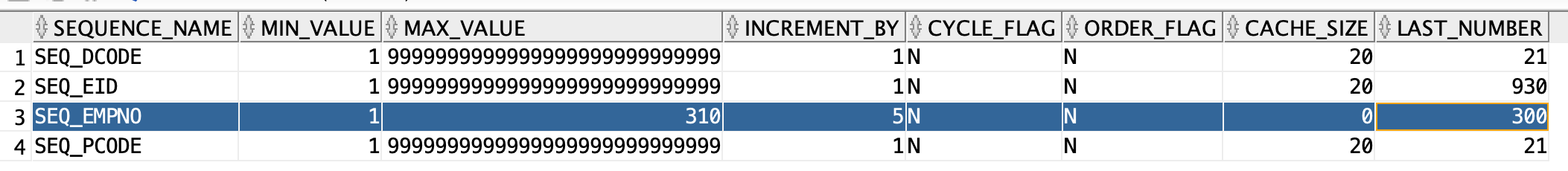 [SQL] SEQUENCE