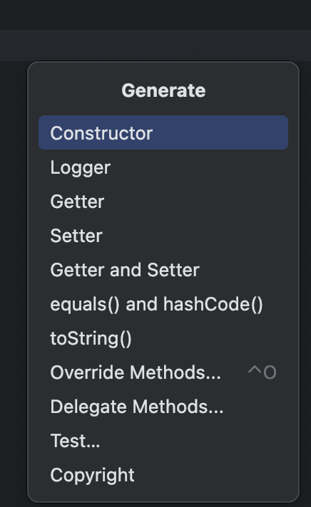 [Spring] IntelliJ getter/setter 단축키 (맥북)