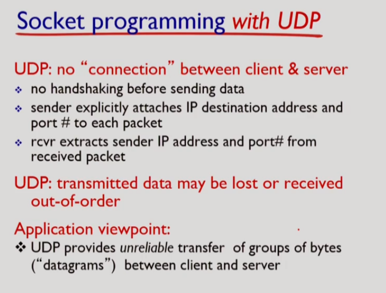 네트워크및보안 보충 : Socket Programming with UDP and TCP
