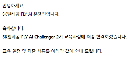 SKT FLYAI AI CHALLENGER 2기 지원 후기[최종 합격]