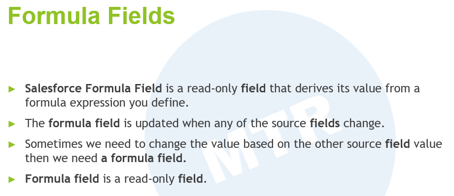 [Salesforce] Formula Fields