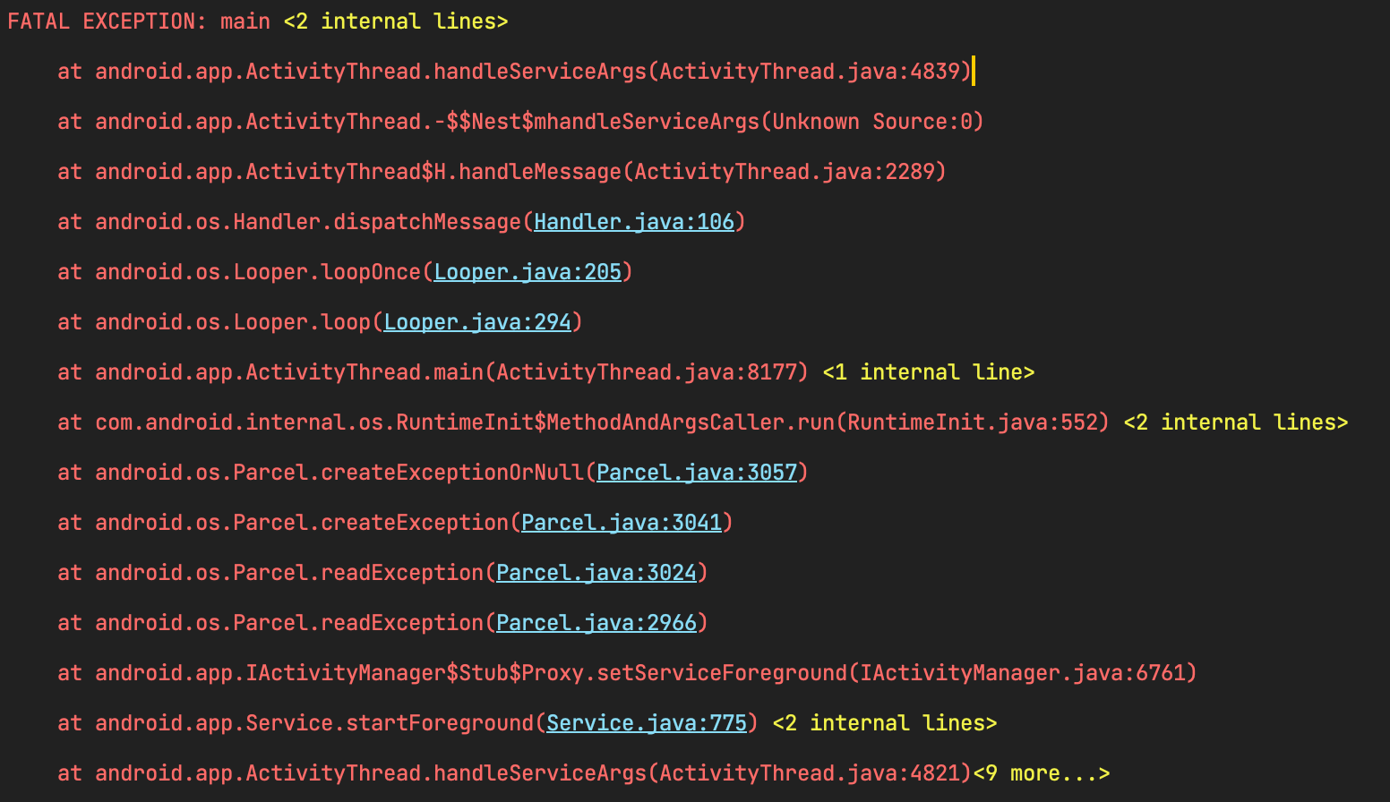 안드로이드 14에서 foreground service 크래시 해결