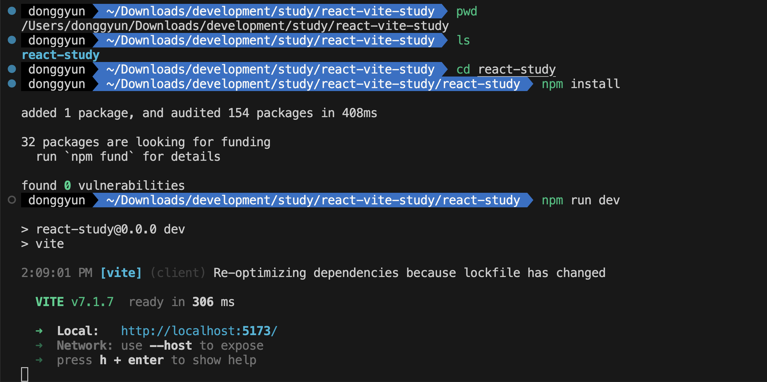 [React] Vite로 React App 생성 및 실행