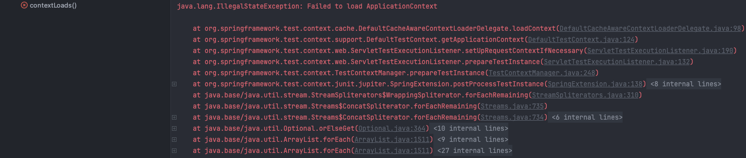 [springboot] Contextload Failed Failed To Load Applicationcontext