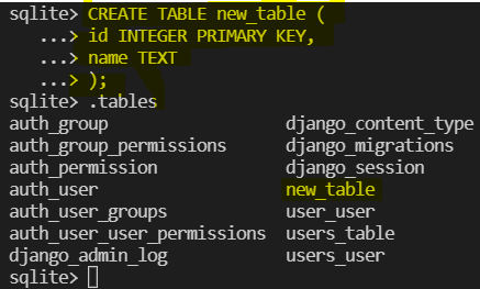 [django_sql] table 생성, 삭제