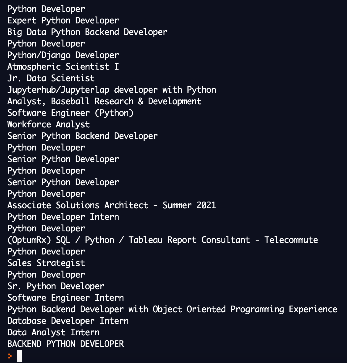 Python Python으로 웹 스크래퍼 만들기 26 Extracting Titles