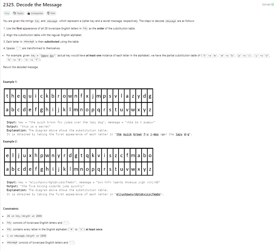 99클럽 코테 스터디 24일차 TIL Decode the Message