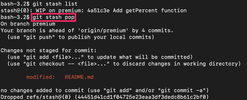 GIT - Stash Apply Drop