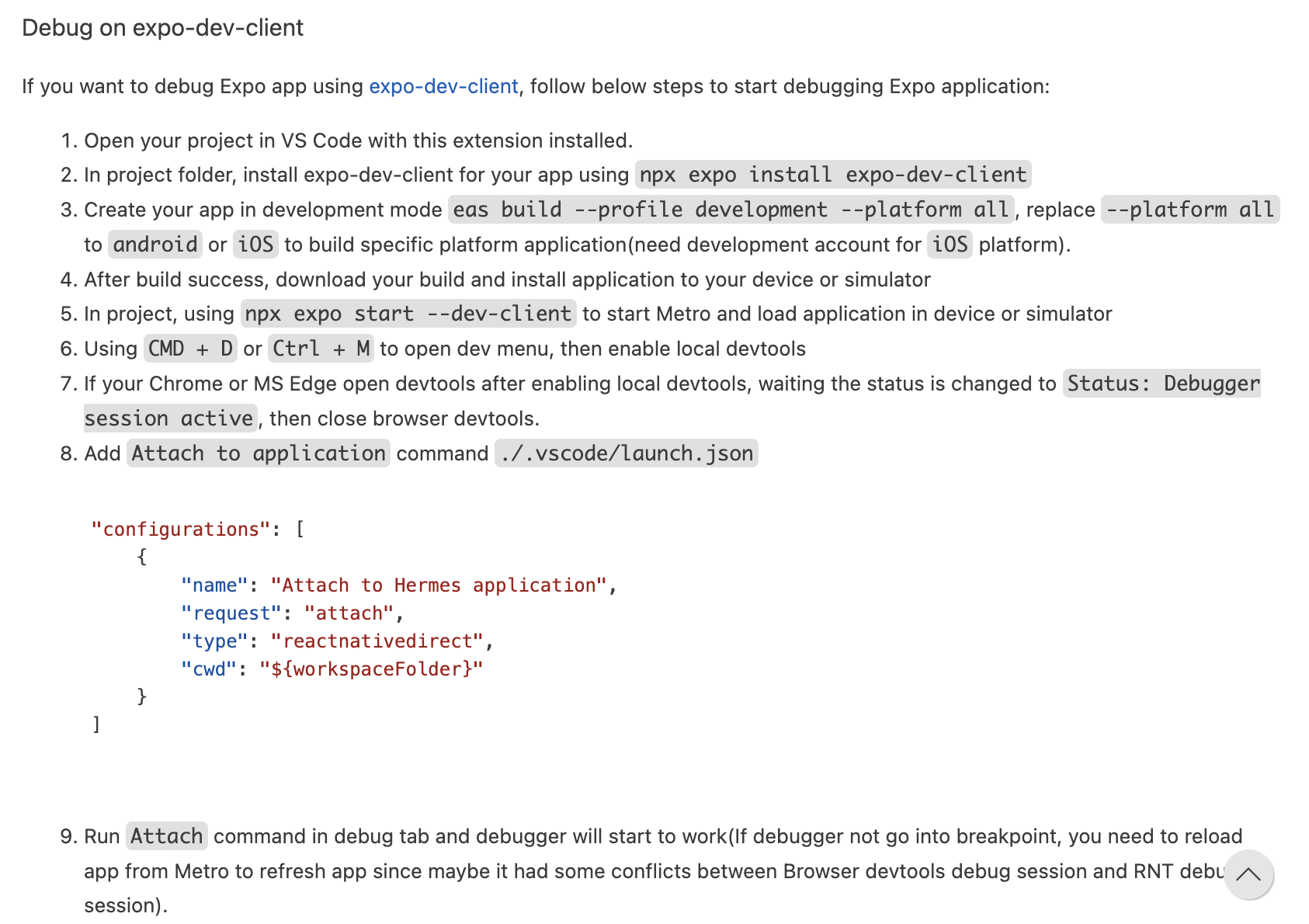 react native expo vscode에서 디버거 붙이기