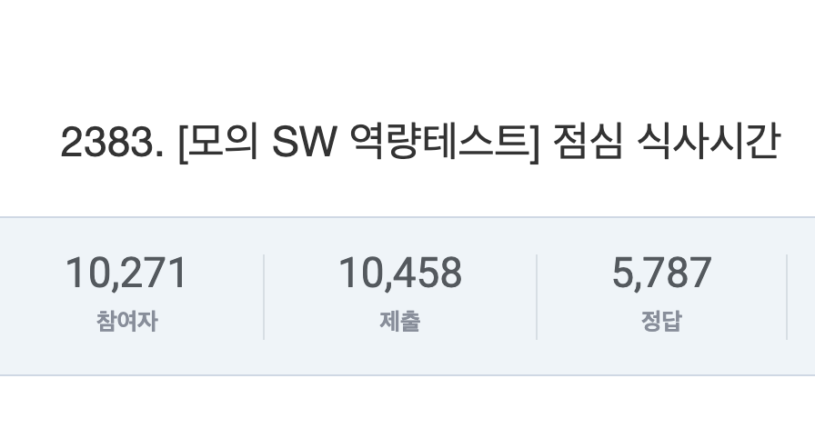 [SWEA/모의 SW 역량테스트] 점심 식사시간
