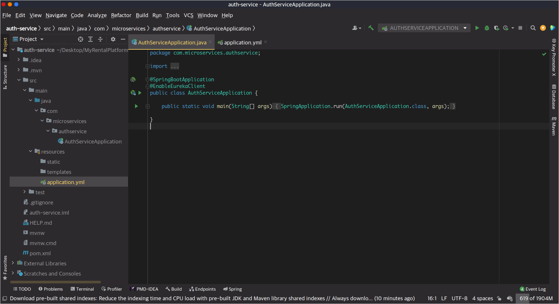 Rental Application (React & Spring boot Microservice) - 4 : AUTH-SERVICE