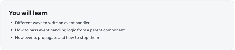 [리액트 공식문서 읽기] ADDING INTERACTIVITY - Responding to Events