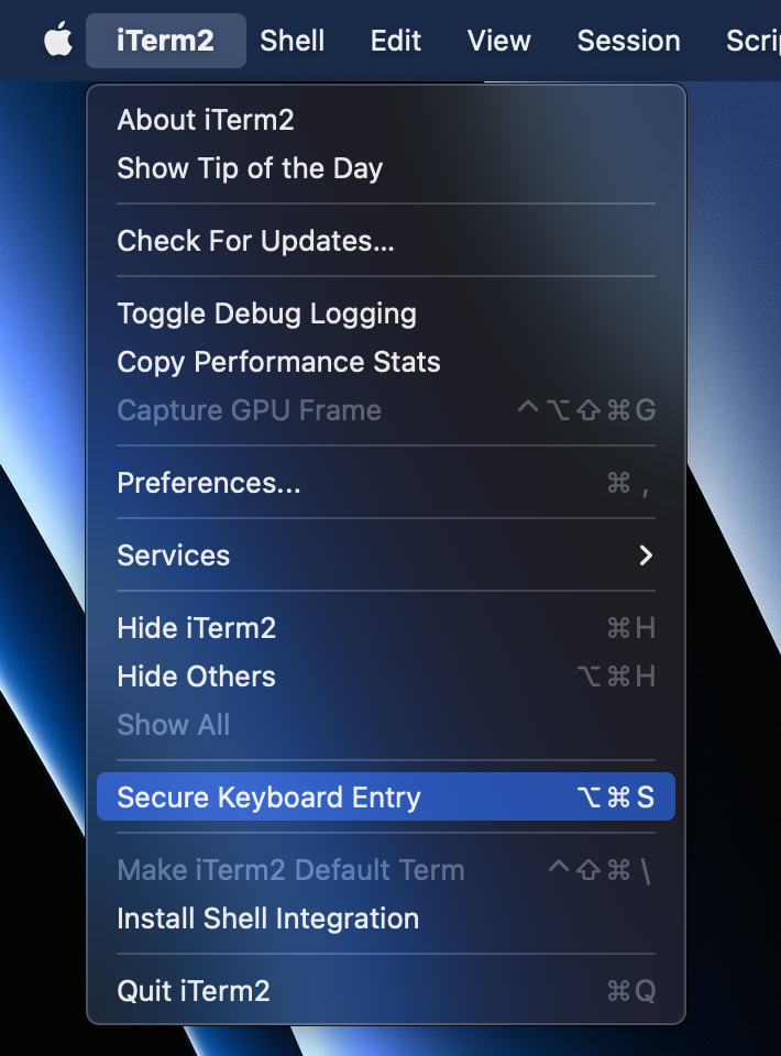 MacOS iterm2 한영 변환시 첫글자 자모 분리 현상 해결