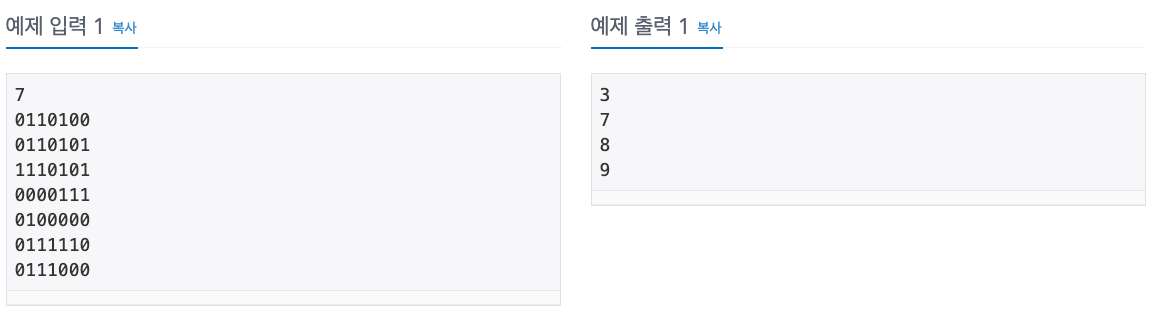 BOJ : 2667 단지 번호 붙이기
