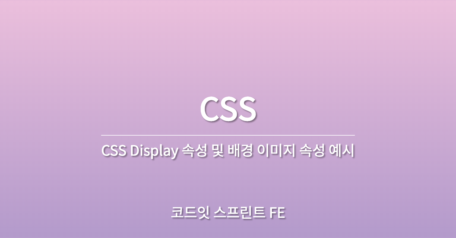CSS Display 속성 및 배경 이미지 속성 예시