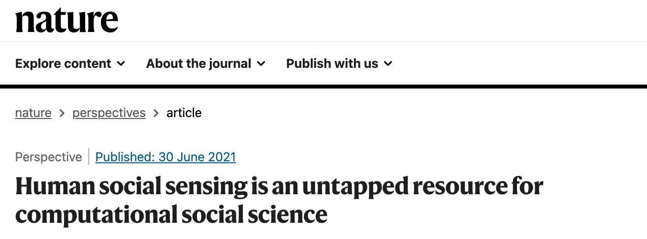 CSS : Human social sensing is an untapped resource for computational ...