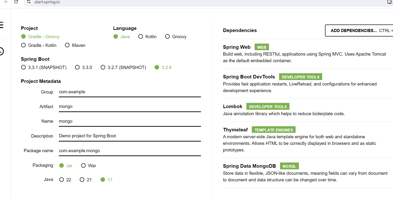 mongodb spring 연결