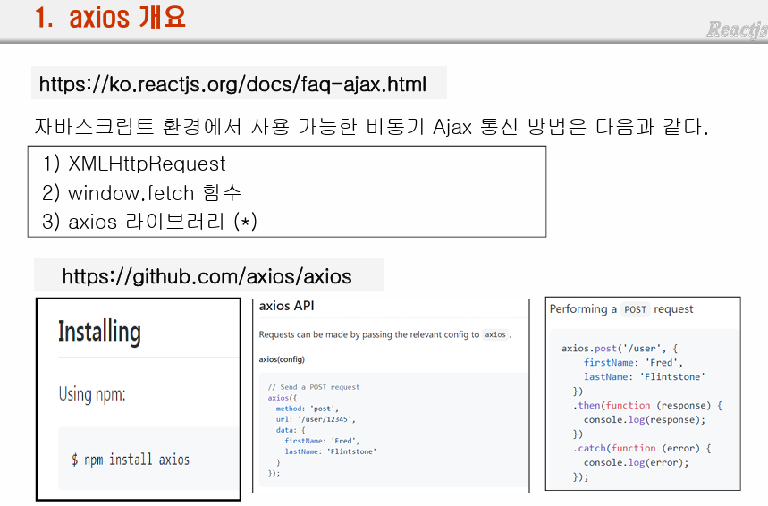 AC 03/20 React fetch,axios, 라우팅