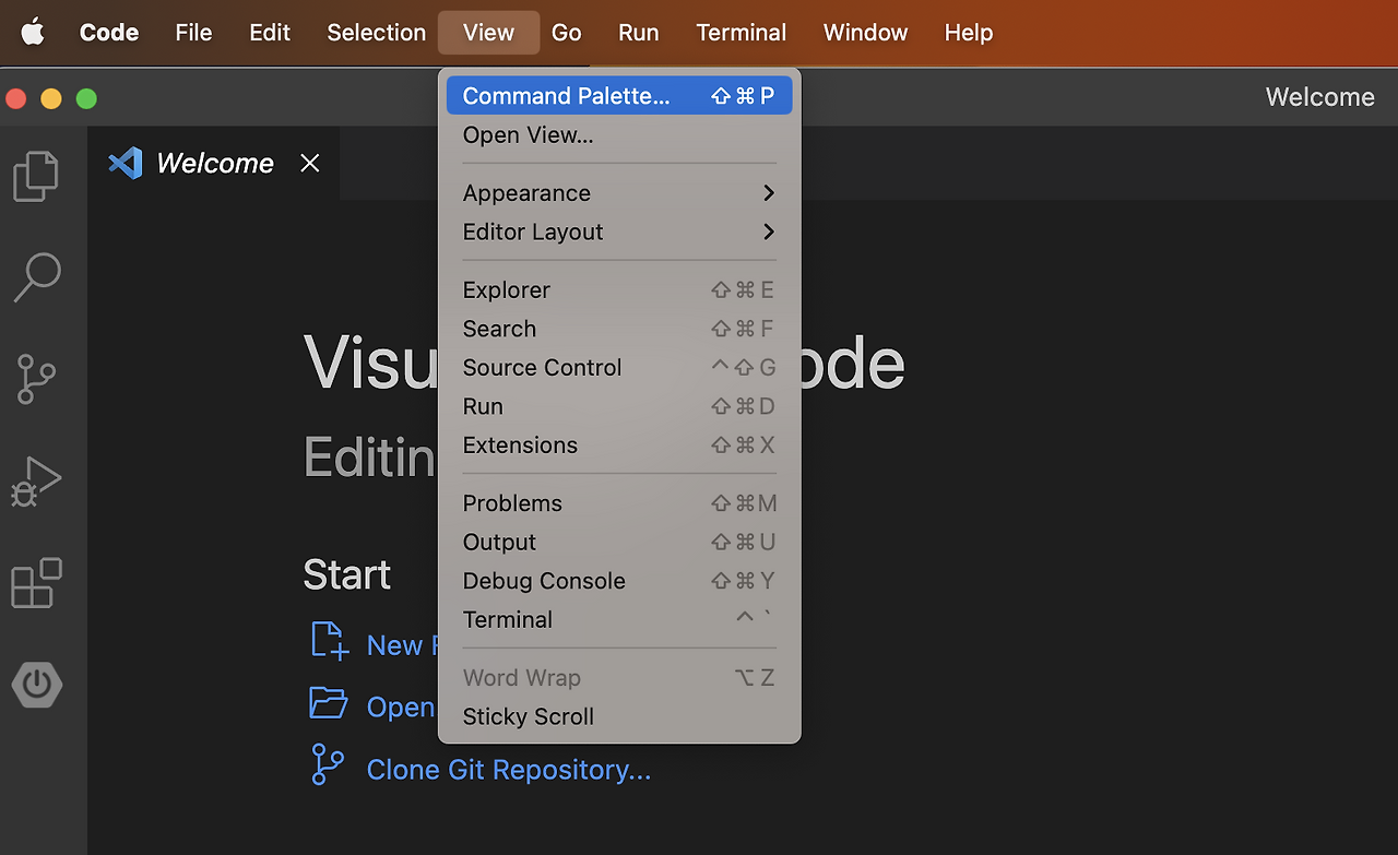 MAC(맥북)에서 VSCode 터미널 실행 방법