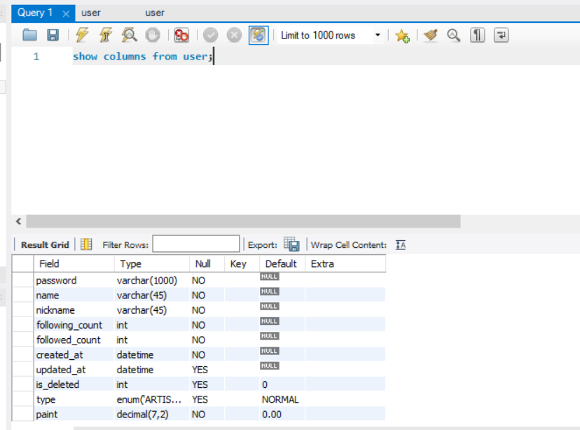 Sql 명령어 모음 1