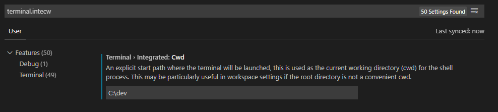 Vs Code 기본 터미널 경로 변경하는 방법 