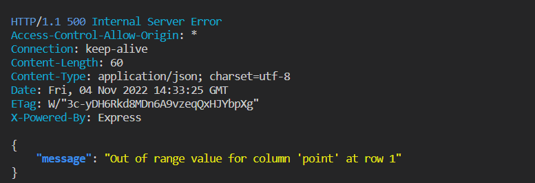 MySQL | 에러 | Out of Range Value