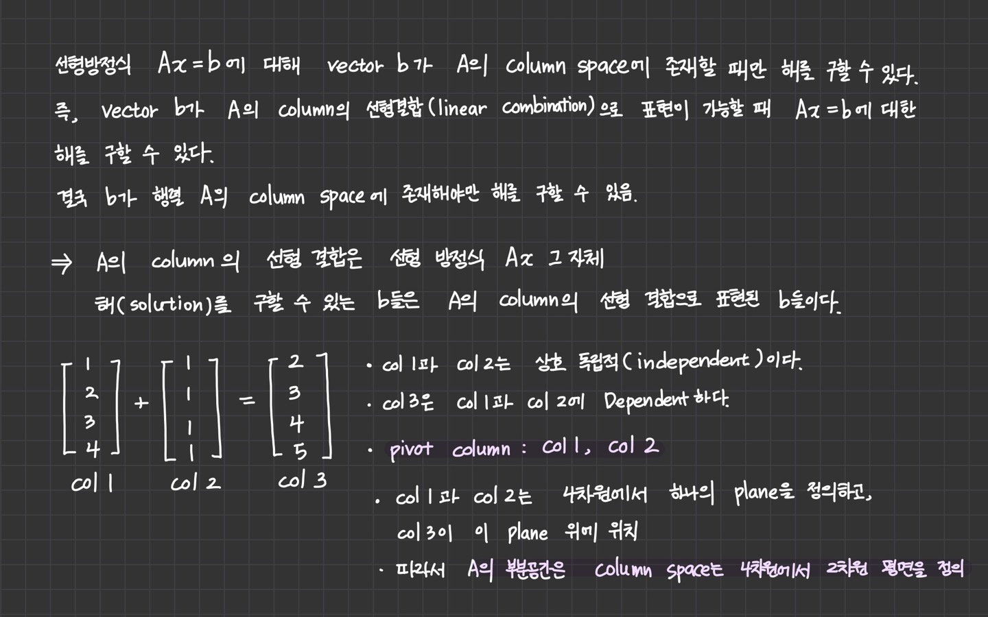 [Linear Algebra] Null Space, Pivot variable과 Free variable