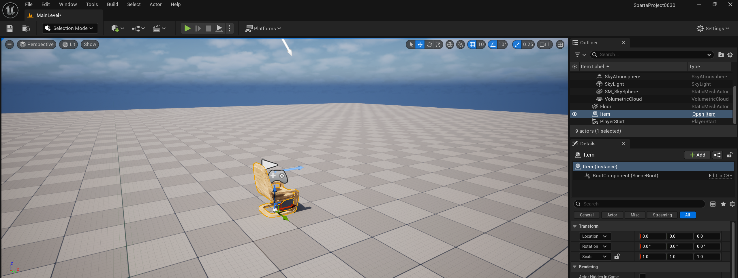 [UE5] Actor의 라이프 사이클과 C++ 코드로 Transform 다루기