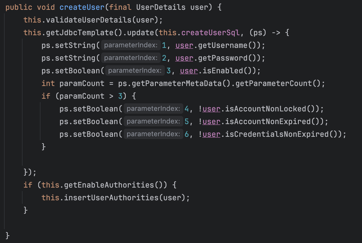 (spring security) JdbcUserDetailsManager이해