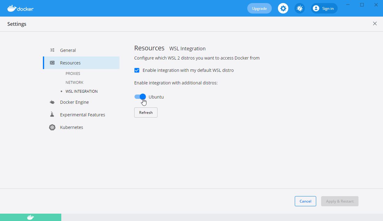 WSL2와 도커 데스크탑(Docker Desktop for Windows) 연동