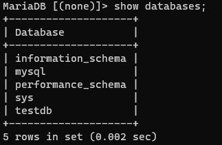 MariaDB 간단 사용법