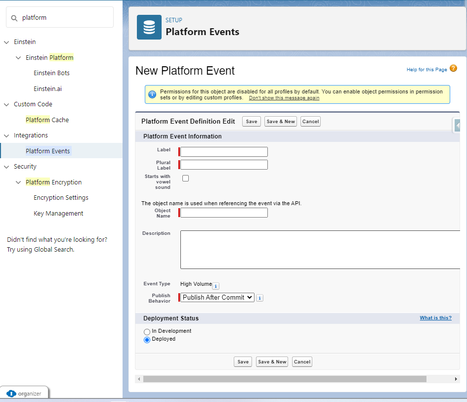 Salesforce Platform Event