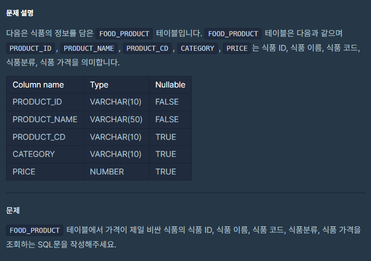 Sql 프로그래머스 Sql Sum Max Min 문제 1 6