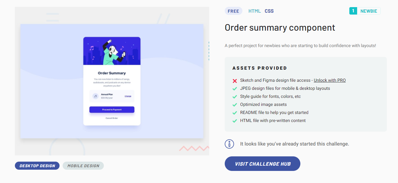 HTML CSS Toy Project : Order Summary