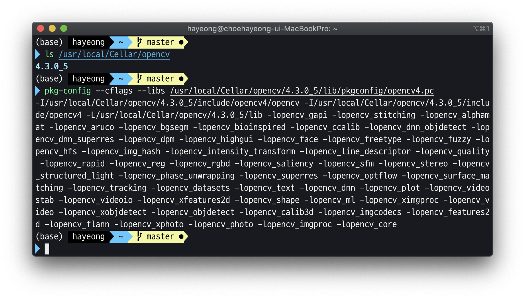 Opencv install for mac