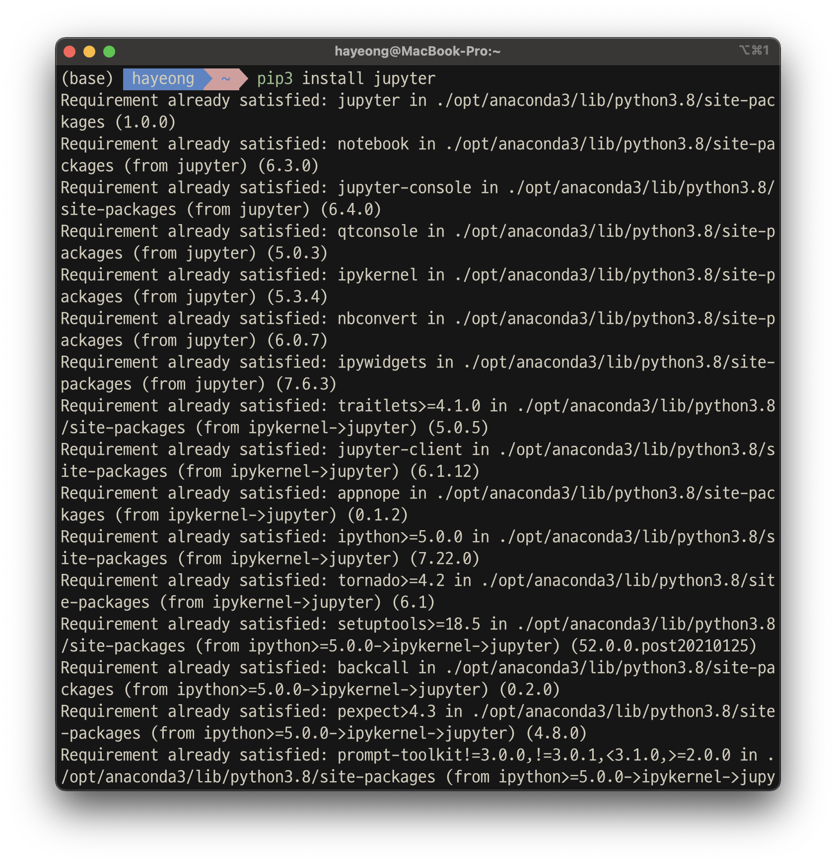 mac에 jupyter notebook 설치하기