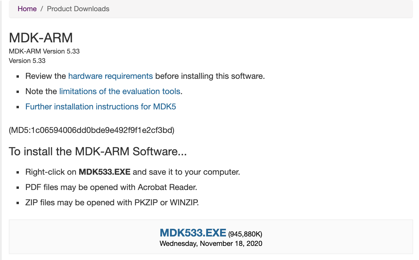 Keil MDK-ARM v5 (μVision5) 설치